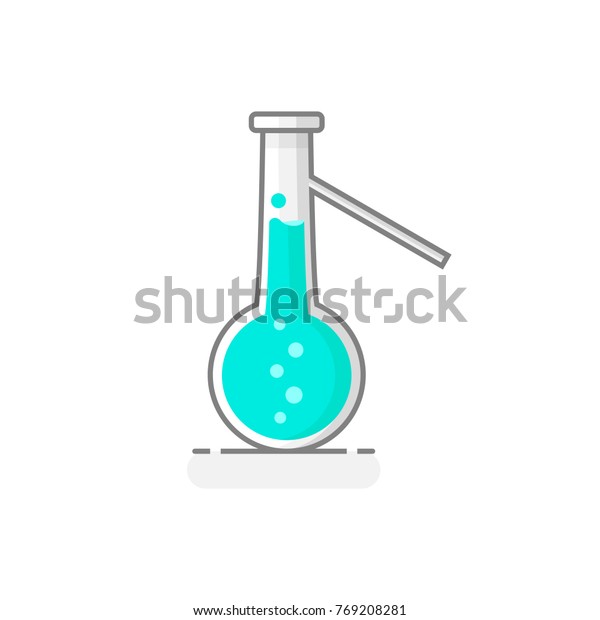 Scientific Distillation Flask Round Bottom Chemical Stock Vector ...