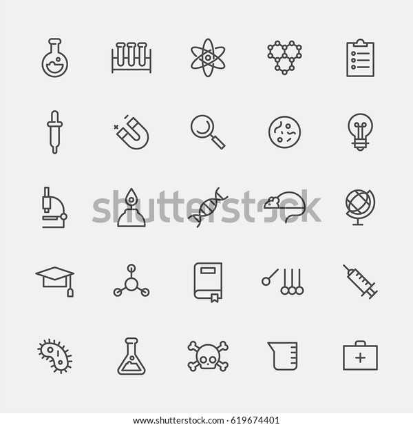 Scientific Experimental Research Line Icon Vector เวกเตอร์สต็อก (ปลอด ...