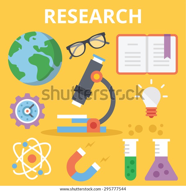 Scientific Research Flat Illustration Concepts Flat Stock Vector ...