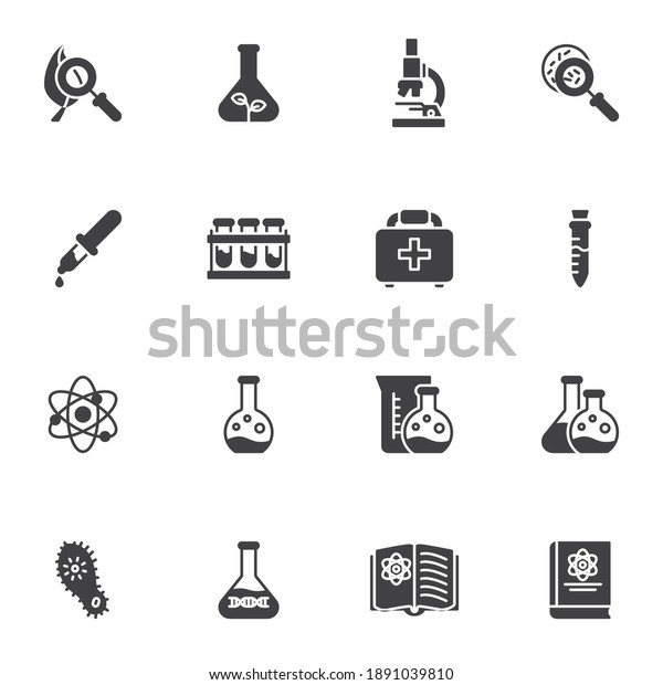 Scientific Research Vector Icons Set Science Stock Vector (Royalty Free ...