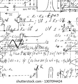 Scientific Seamless Texture Handwritten Formulas Electronic Stock ...