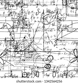 Scientific Seamless Texture Handwritten Formulas Electronic Stock ...