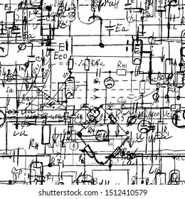 Scientific Seamless Texture Handwritten Formulas Electronic Stock ...
