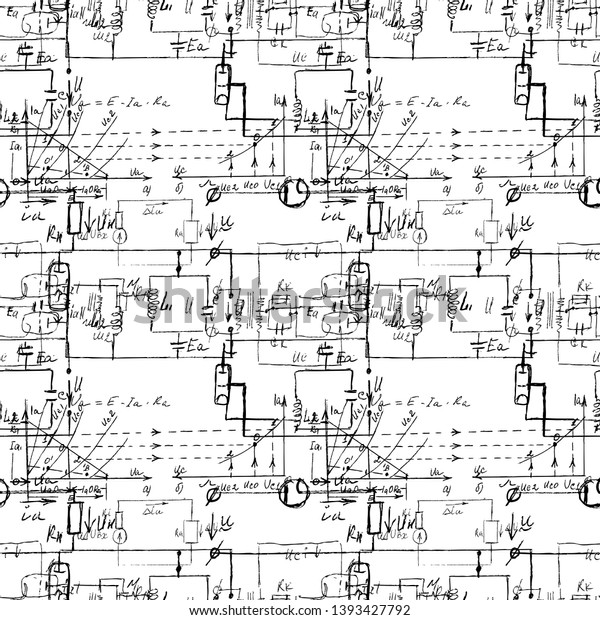 Scientific Seamless Texture Handwritten Formulas Electronic Stock ...