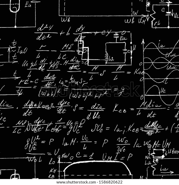 Scientific Seamless Texture Handwritten Formulas Electronic Stock ...