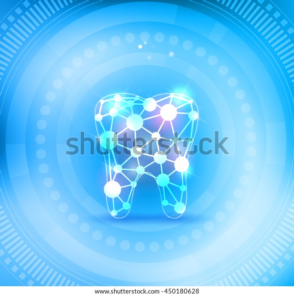 Scientific Tooth On Light Blue Abstract Stock Vector (Royalty Free ...