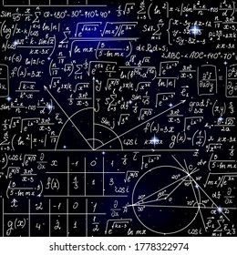 Math Vector Seamless Background Formulas Calculations Stock Vector ...