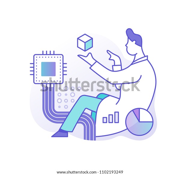 Scientist Extracting Knowledge Abstract Data Data Stock Vector Royalty Free 1102193249