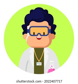 Scientist Guy Avatar People Avatar Circle: เวกเตอร์สต็อก (ปลอดค่า ...
