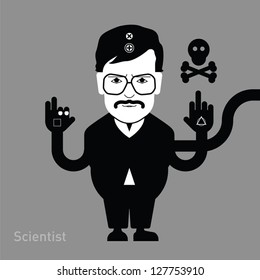 Scientist Heroes Characters Vector Illustration: vector de stock (libre ...