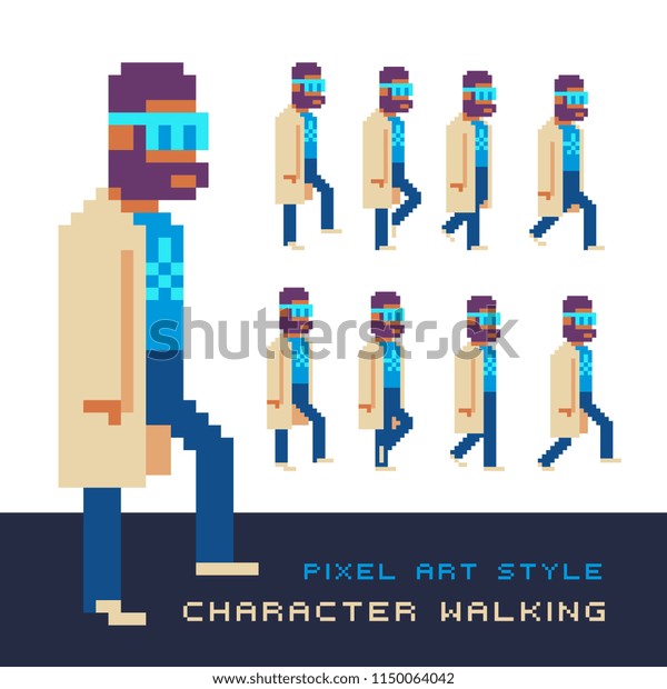 Scientist Male Characters Gait Looping Sequence Stock Vector (Royalty ...