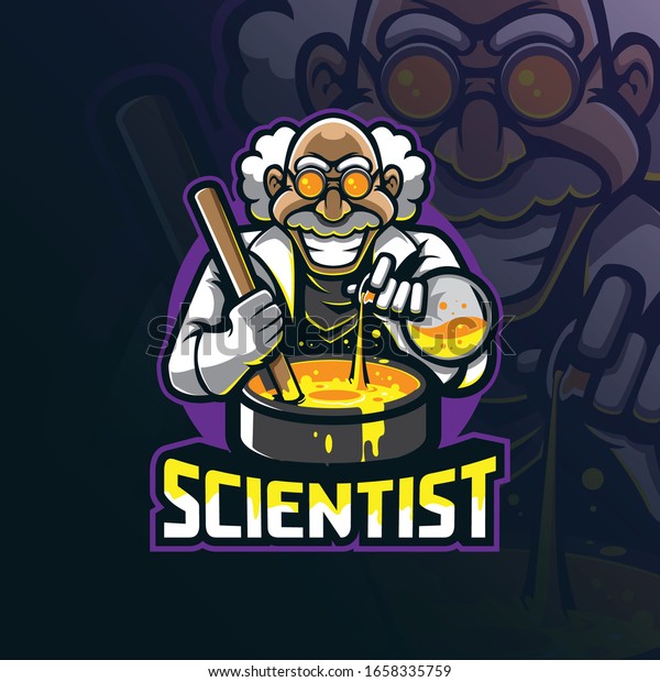 Scientist Mascot Logo Design Vector Modern: เวกเตอร์สต็อก (ปลอดค่า ...