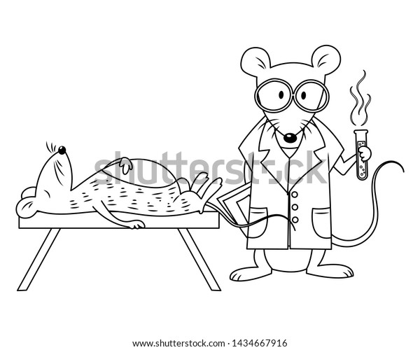 Scientist Mouse Vector Illustration Cartoon Scientist Stock Vector ...