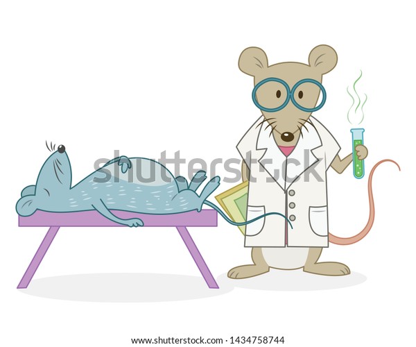 Scientist Mouse Vector Illustration Cartoon Scientist Stock Vector ...