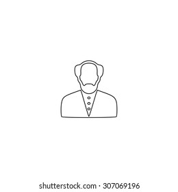 Scientist Outline Black Simple Vector Pictogram Stock Vector (Royalty ...