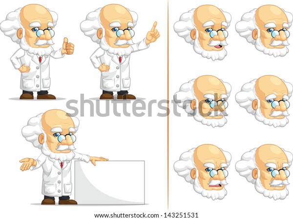 Scientist Professor Customizable Mascot 6 Stock Vector (Royalty Free ...