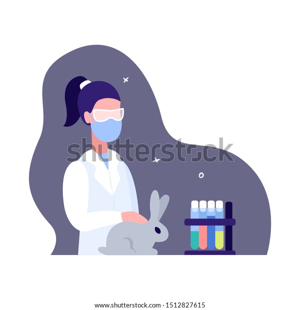 Scientist Studies Behavior Animals Artificial Laboratory Stock Vector ...