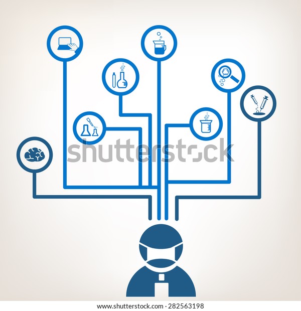 Scientist Thinking How Solve Problem Structure Stock Vector (Royalty ...