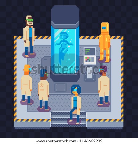 Scientists Lab Experimenting Genetic Engineering Cloning Stock Vector ...