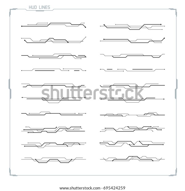 Scifi Futuristic Lines Shapes Set 스톡 벡터(로열티 프리) 695424259 | Shutterstock