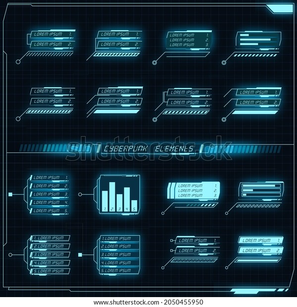 Scifi Futuristic Panel Collection Hud Elements Stock Vector (Royalty ...