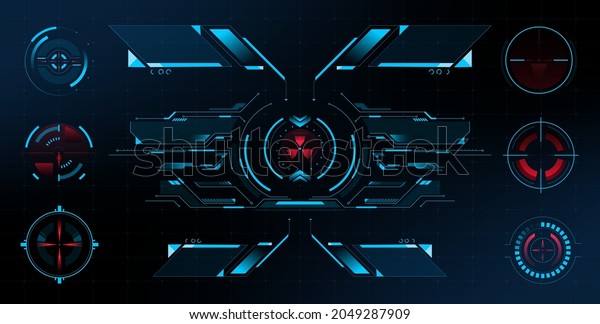 Scifi Futuristic Spaceship Aim Set Hud Stock Vector (Royalty Free ...