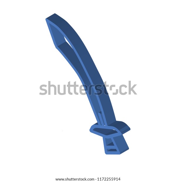 Scimitar Isometric Left Top View 3d Stock Vector (Royalty Free ...
