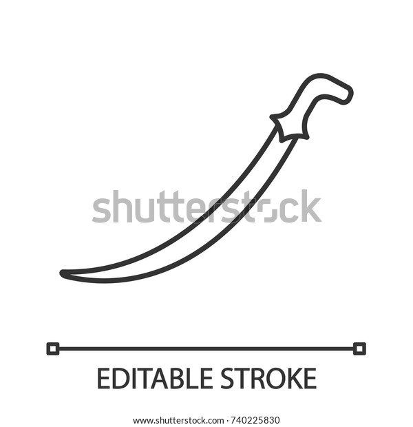 Scimitar Sword Linear Icon Thin Line Stock Vector (Royalty Free ...