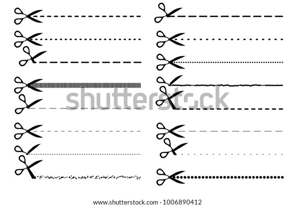 Scissor Dotted Line Set Vector Stock Vector (Royalty Free) 1006890412 ...