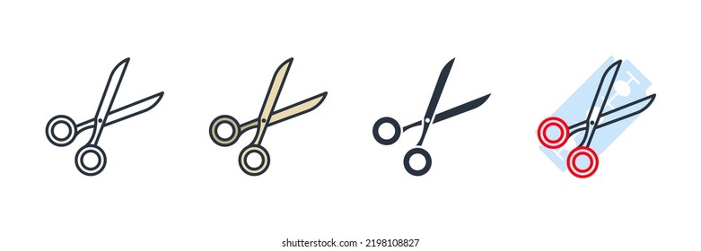 Scissor Icon Logo Vector Illustration Scissor Stock Vector (Royalty ...
