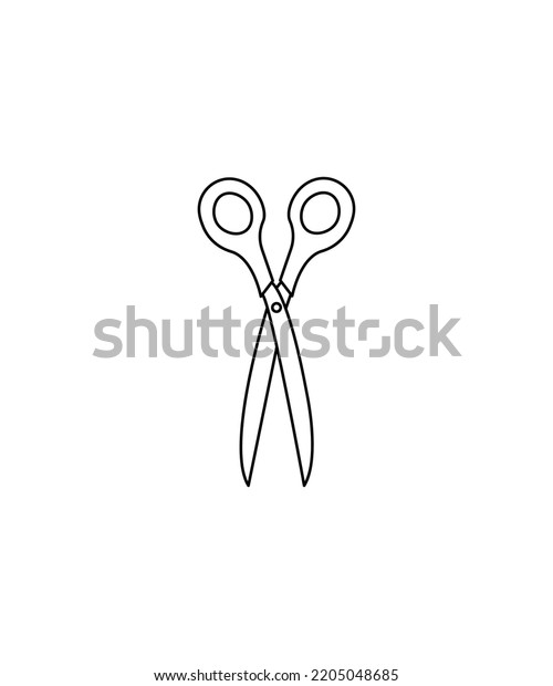 Scissor Outline Vector Illustration Isolated On Stock Vector (Royalty ...