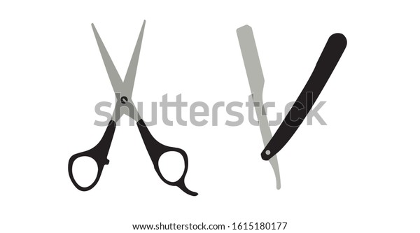 Scissor Razor Vector Icons Stock Vector (Royalty Free) 1615180177 ...