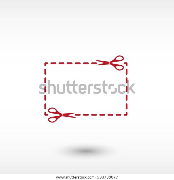 Scissors Cutline Red Vector Icon Shadow Stock Vector (Royalty Free ...