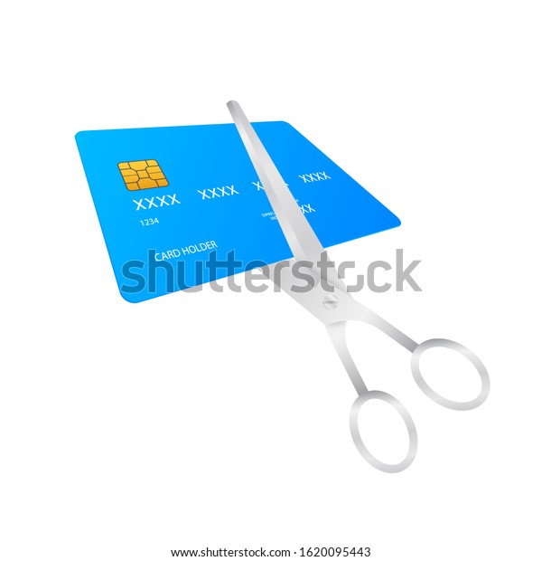 Scissors Cutting Credit Card Vector Stock Stock Vector (Royalty Free ...