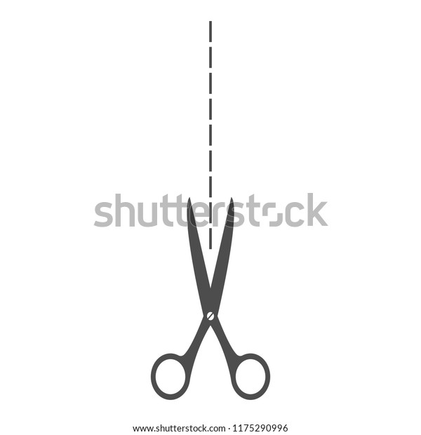 Scissors Dotted Line On White Background: เวกเตอร์สต็อก (ปลอดค่า ...