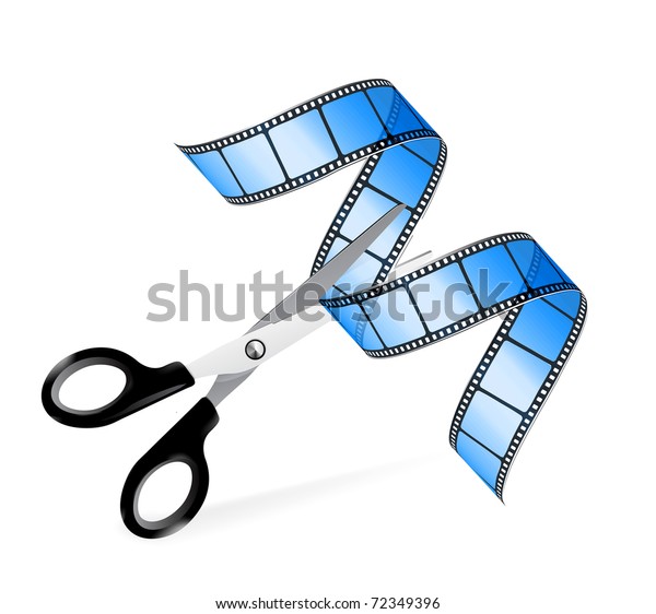 Scissors Film Strip Video Editing Concept Stock Vector (Royalty Free ...