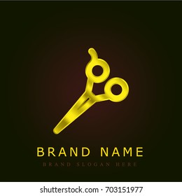 Scissors Golden Metallic Logo Stock Vector (Royalty Free) 703151977 ...