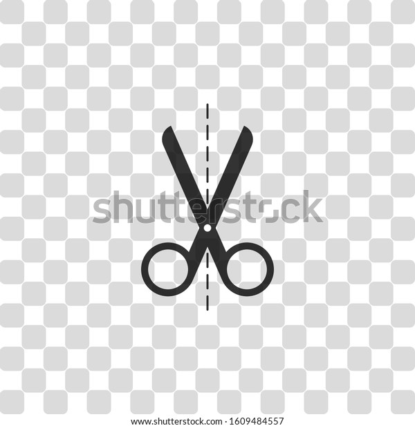 Scissors Icon Black Symbol On Transparency Stock Vector (Royalty Free ...