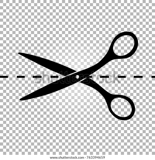 Scissors Icon Cut Line Scissor Vector Stock Vector (Royalty Free ...
