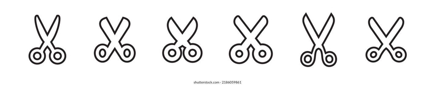 Scissors Icon Set Simple Pictogram Isolated Stock Vector (Royalty Free ...
