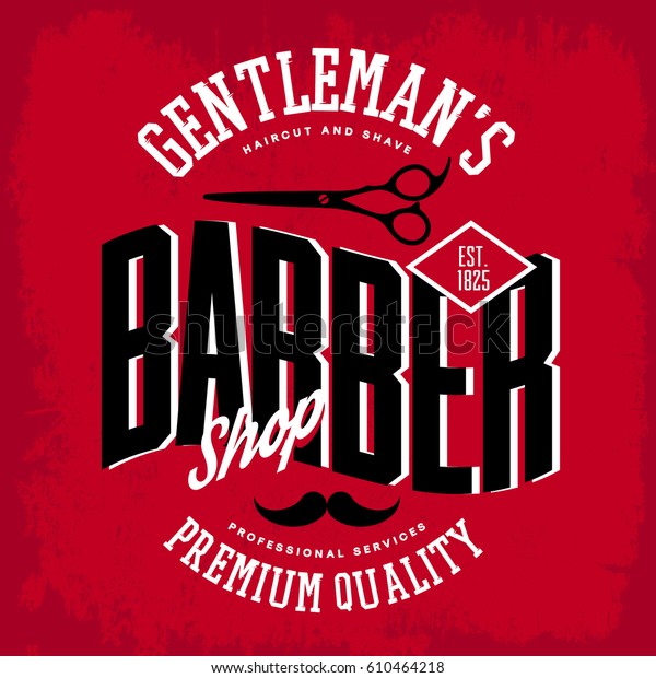 Scissors Mustache On Barber Shop Logo Stock Vector (Royalty Free ...