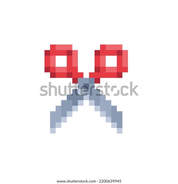 Scissors Pixel Art Icon Design Sticker Stock Vector (Royalty Free ...