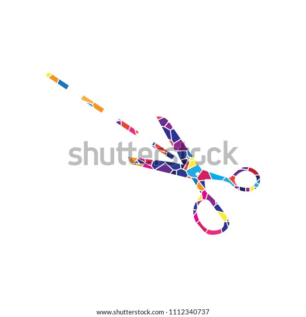 Scissors Sign Illustration Vector Stained Glass Stock Vector (Royalty ...