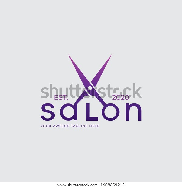 Scissors Vector Hair Salon Logo Template Stock Vector (Royalty Free ...