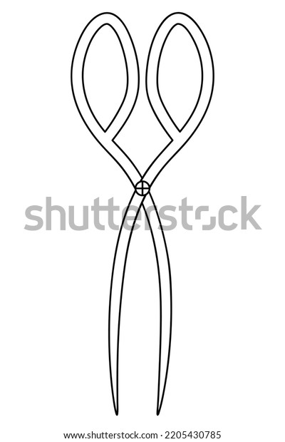 Scissorsforceps Sketch Vector Illustration Stationery Cutting: เวกเตอร์ ...