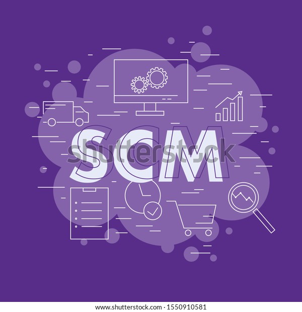 Scm Supply Chain Management Pattern Thematical: vetor stock (livre de ...