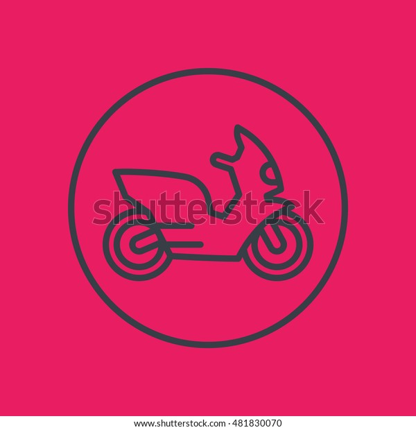 Scooter Line Icon Circle Vector Illustration Stock Vector (Royalty Free ...
