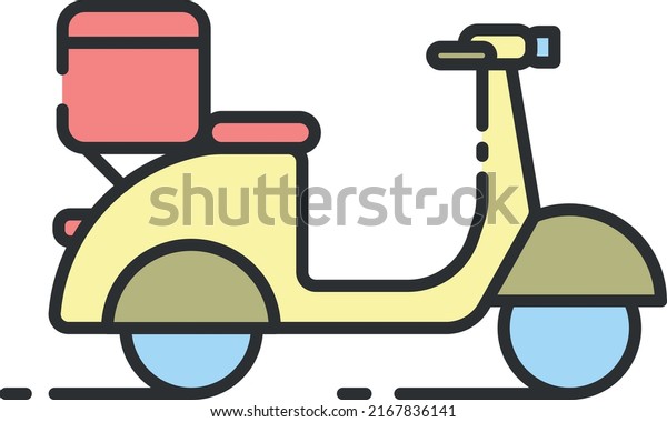 Scooter Moped Delivery Web Vector Icon Stock Vector (Royalty Free ...