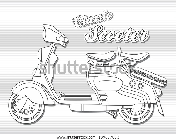 Scooter Outline Stock Vector (Royalty Free) 139677073 | Shutterstock