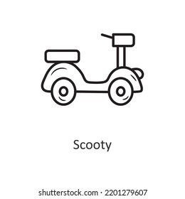 Scooty Vector Outline Icon Design Illustration Stock Vector (Royalty ...